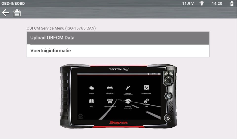 Brandstofverbruik uitlezen met Snap-on OBFCM Diagnose Interface